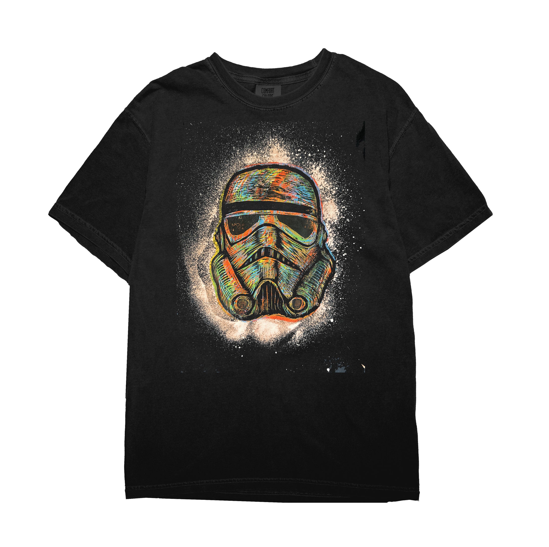 Space Dust Trooper Color Woodblock Handprinted T-Shirt – Woodcut Funhouse