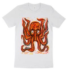 Octopus Woodcut Handprinted T-Shirt – Woodcut Funhouse